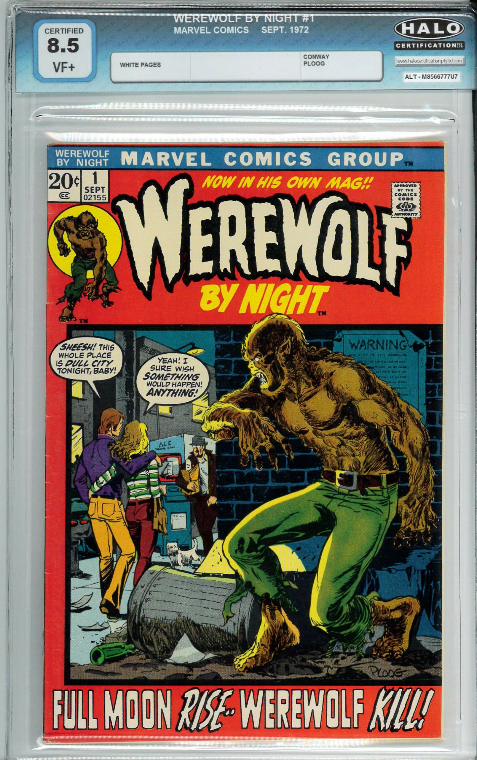 WEREWOLF BY NIGHT (1972 SERIES) #1: Mike Ploog - Halo Graded 8.5 (VF+ ...
